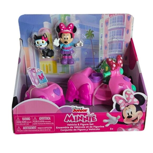 Disney | Toys | Disney Junior Minnie Mouse Vehicle Figure Set Pink Car ...